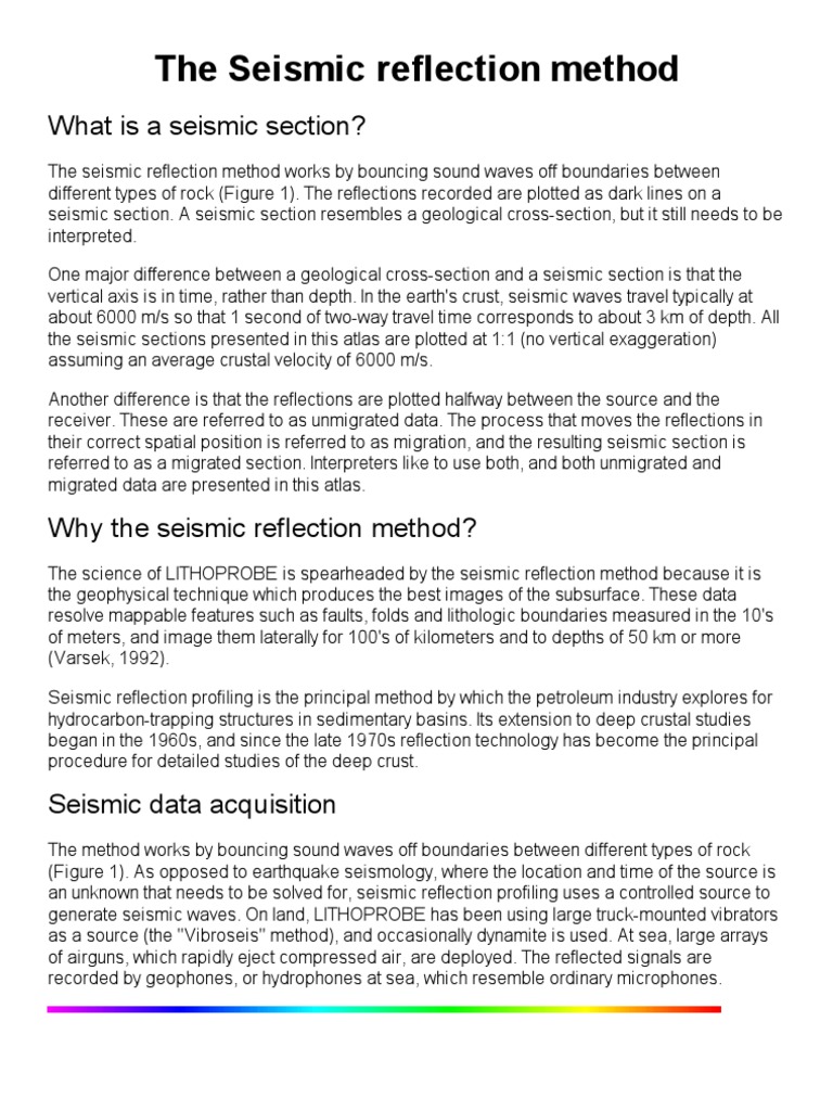 About The Seismic Reflection Profiling Technique | PDF | Reflection ...
