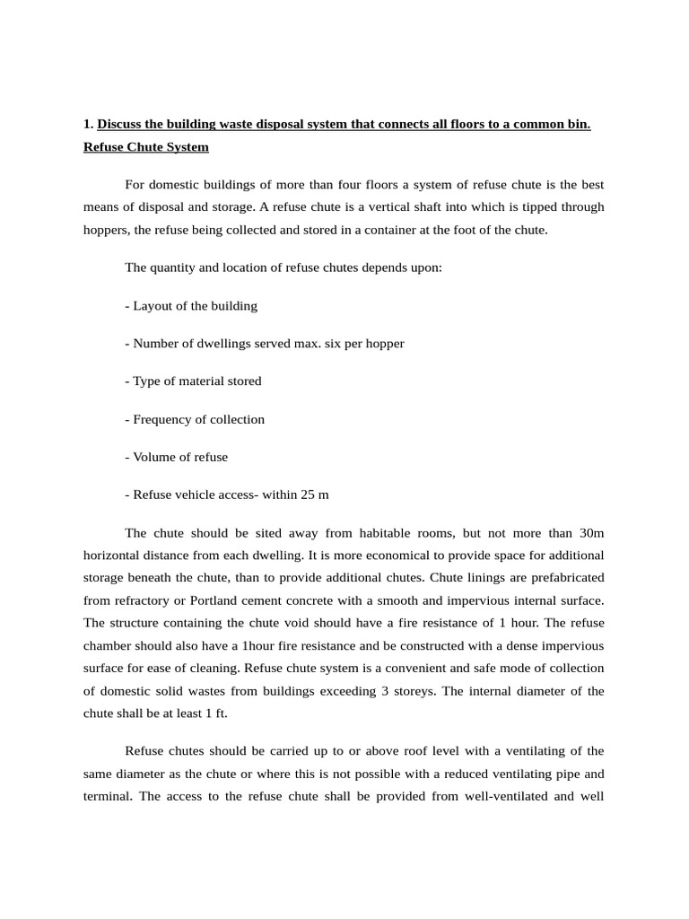 Refuse Chute System | PDF