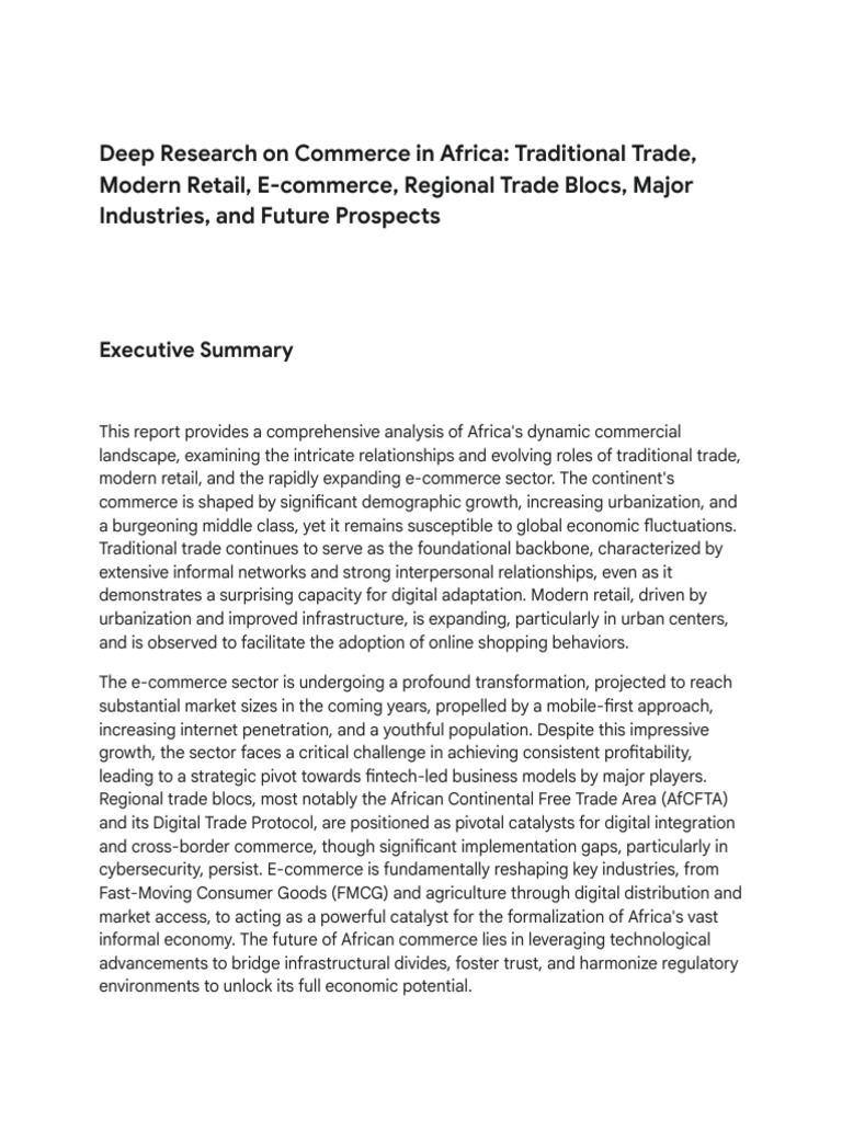 Africa Commerce - E-Commerce Deep Dive | PDF | Retail | E Commerce