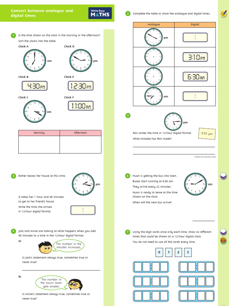 Convert Between Analogue and Digital Times 2022 | PDF