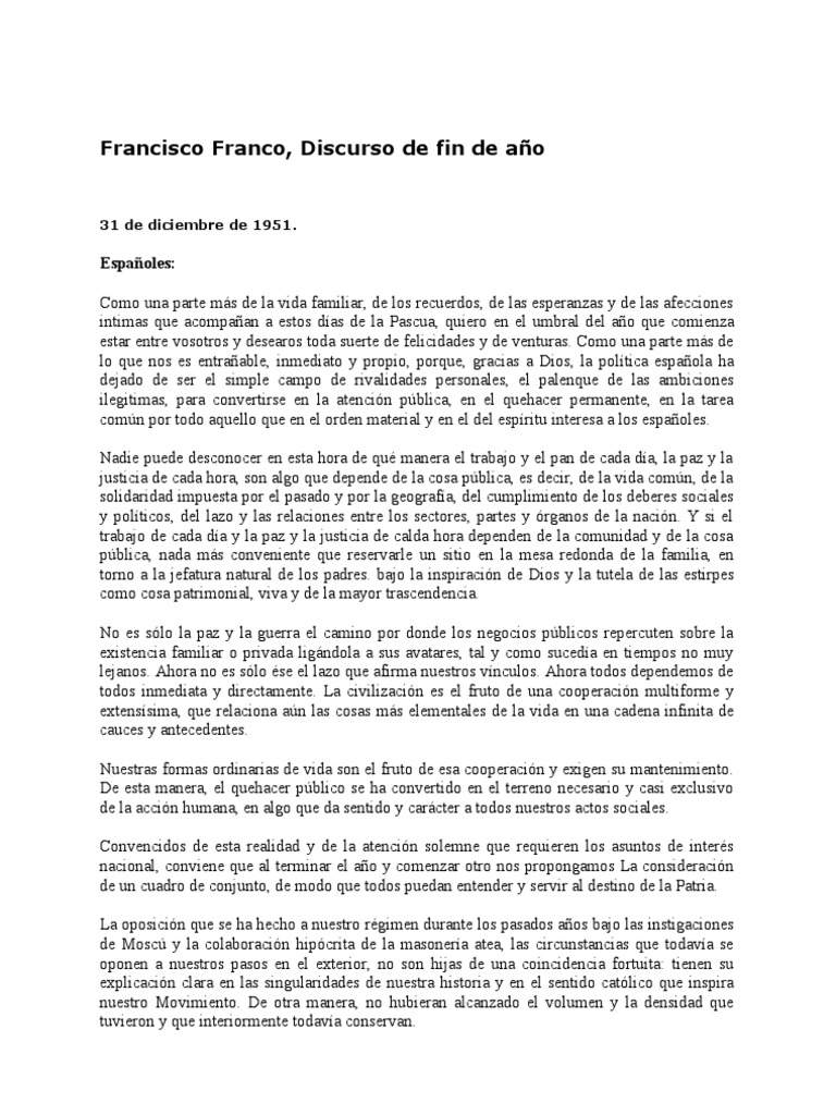 Discurso de Francisco Franco | PDF | España | Nación