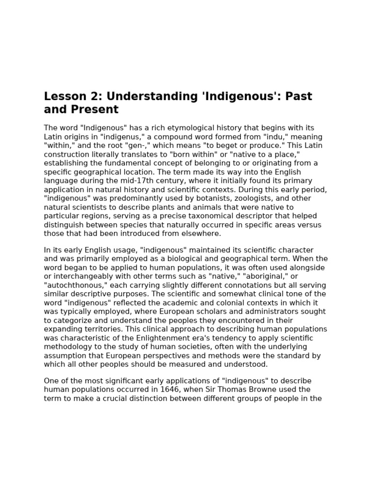 The Evolution of "Indigenous" Meaning | PDF | Indigenous Peoples ...
