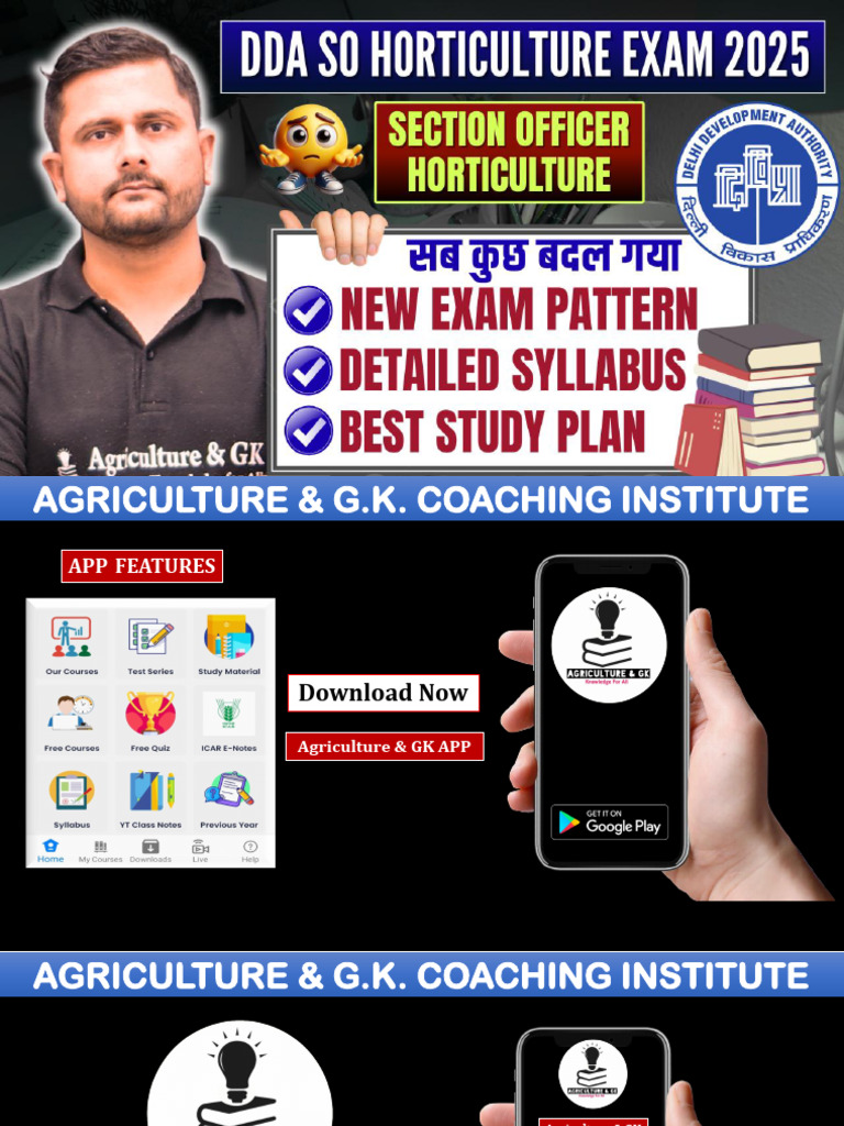 DDA SO Horticulture Exam Syllabus 2025 | PDF | Horticulture | Botany