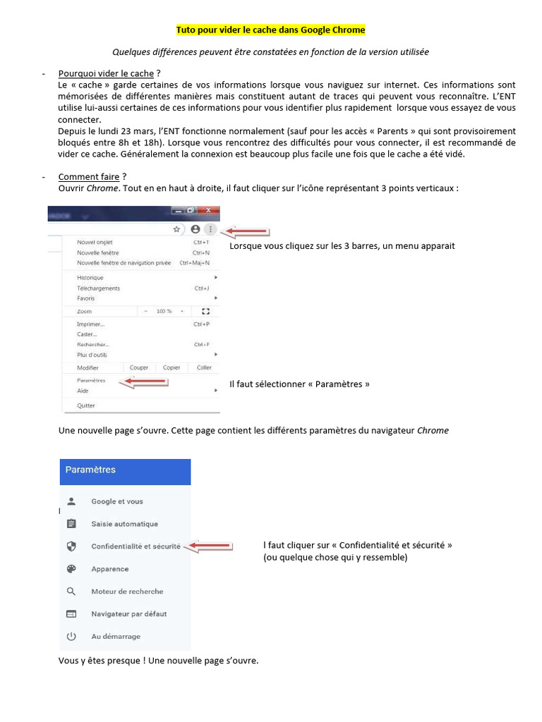 Vider le cache de Google Chrome facilement | PDF