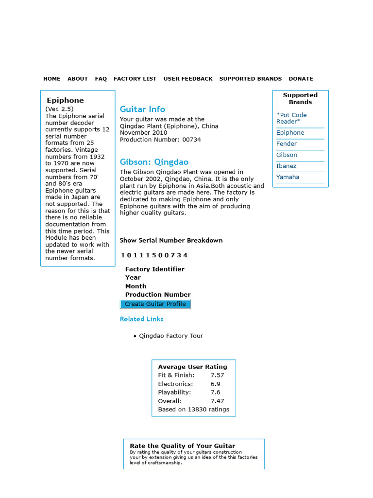Epiphone Serial Number Decoder Guide | PDF | Guitars | Guitar Family ...