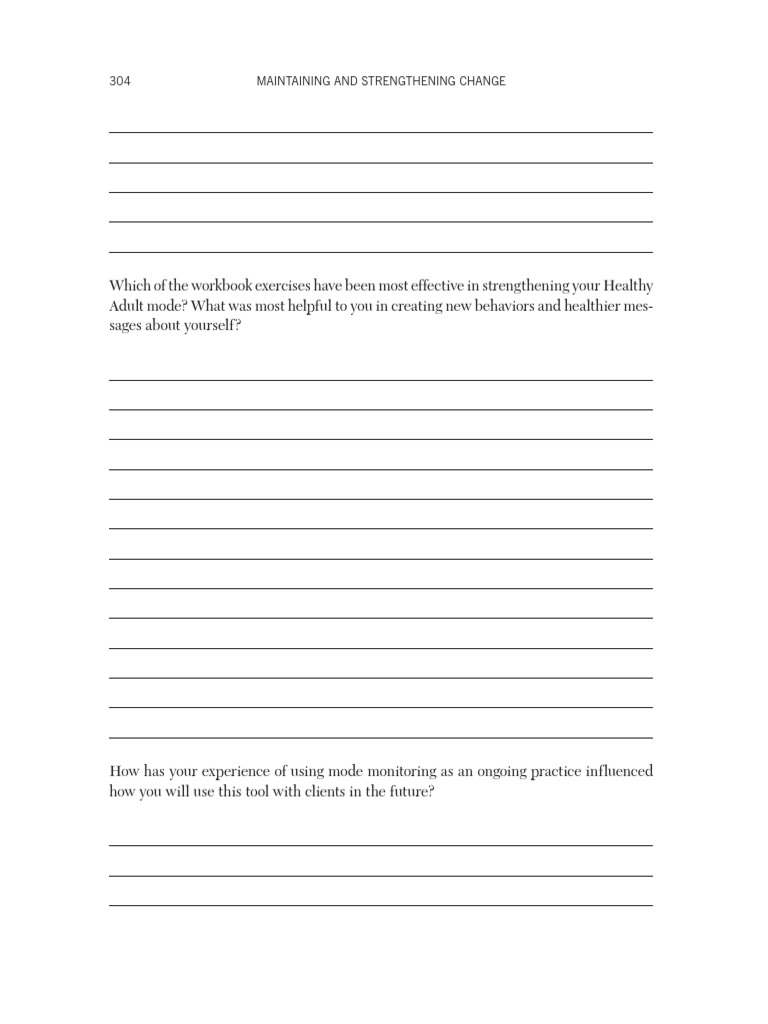 Experiencing Schema Therapy From The Inside Out - A Self-Practice ...