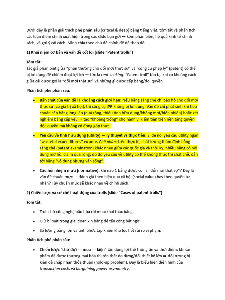 Patent Trolls Analysis | PDF