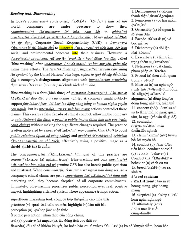 Blue-Washing: Corporate Hypocrisy Explained | PDF | Chess Openings ...