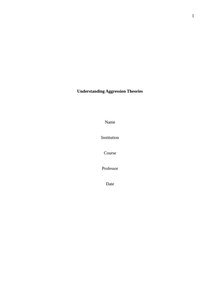 Understanding Aggression Theories | PDF | Aggression | Biological Concepts