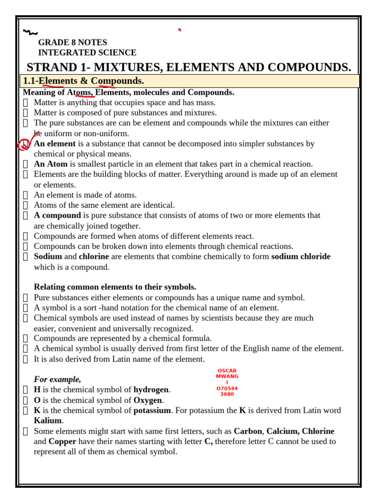 Grade 8 Integrated Science: Matter & Compounds | PDF | Osmosis ...