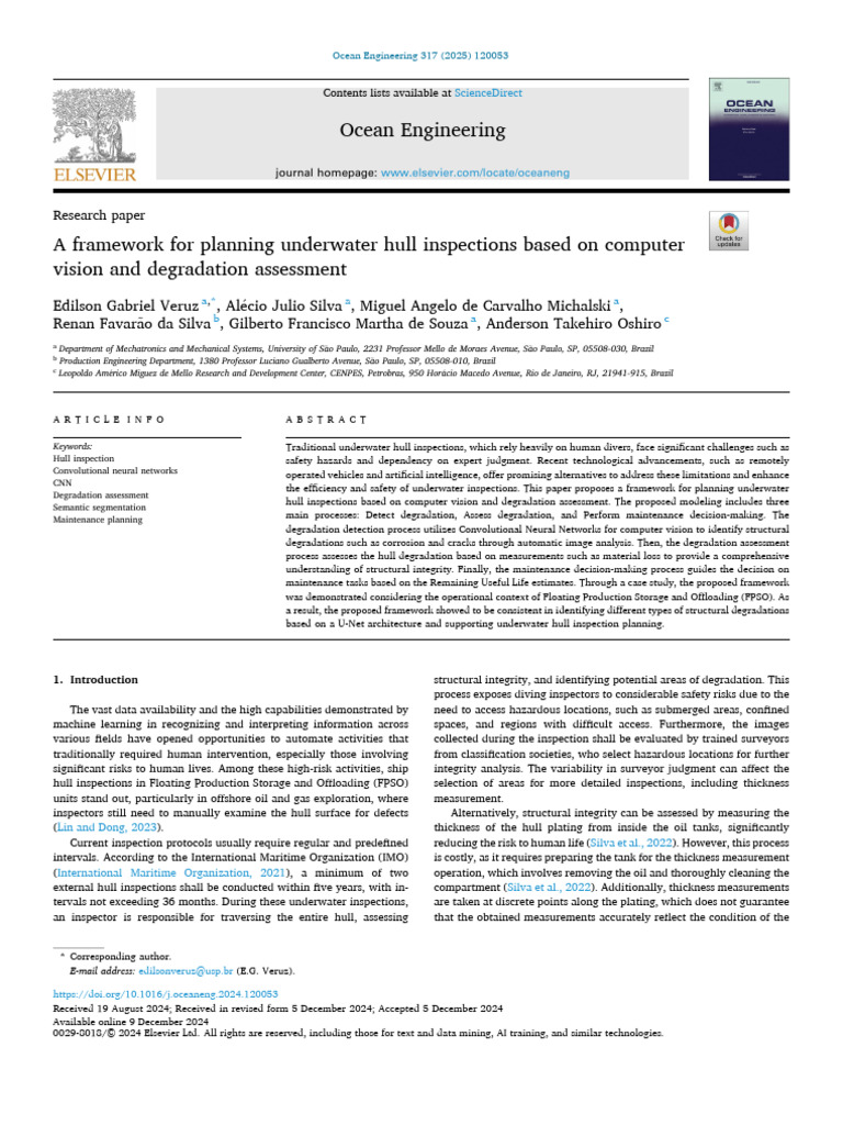 Underwater Hull Inspection Framework | PDF | Image Segmentation ...