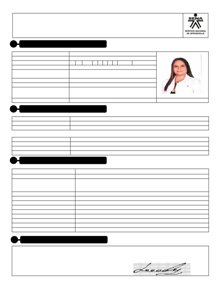 X4 Formato Hoja de Vida Sena Word (1) Leidy | PDF