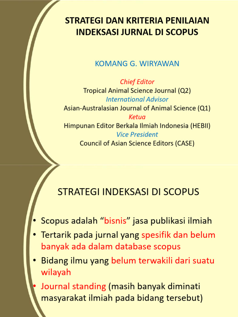 Strategi Indeksasi Jurnal di Scopus | PDF | Academic Publishing ...