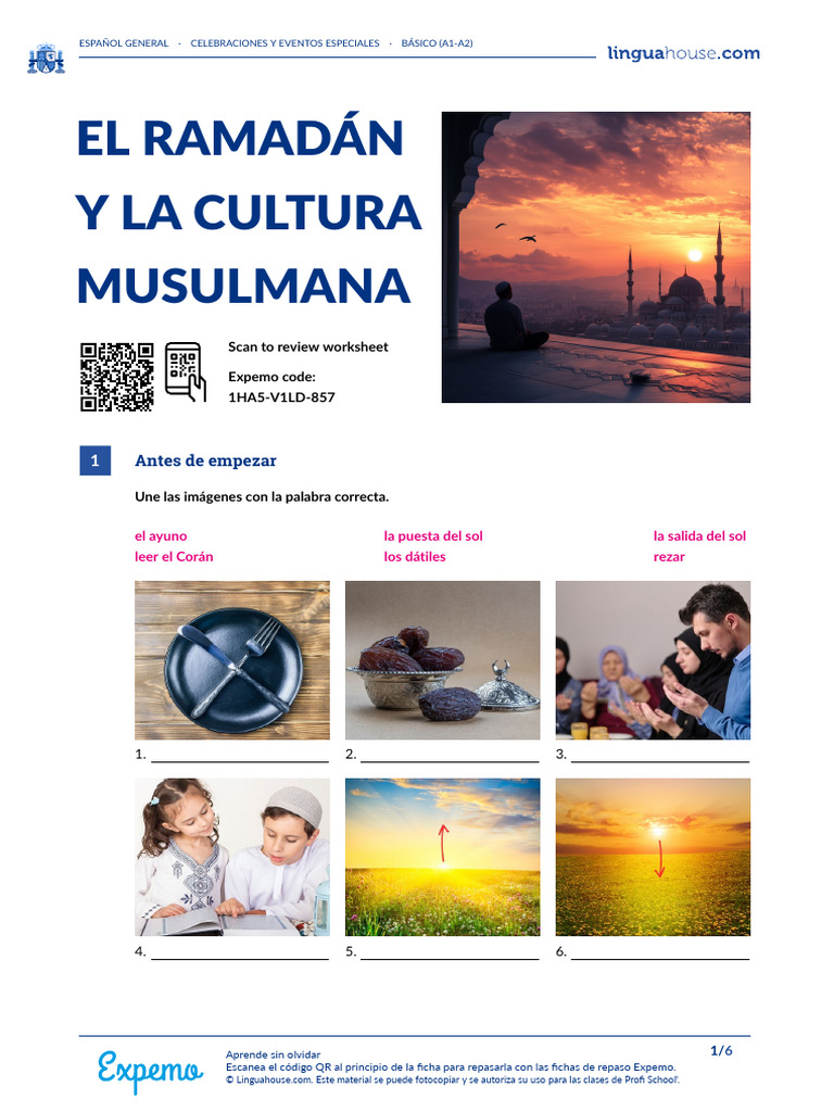 El Ramadan y La Cultura Musulmana Castellano Spanish Student A1 A2 ...