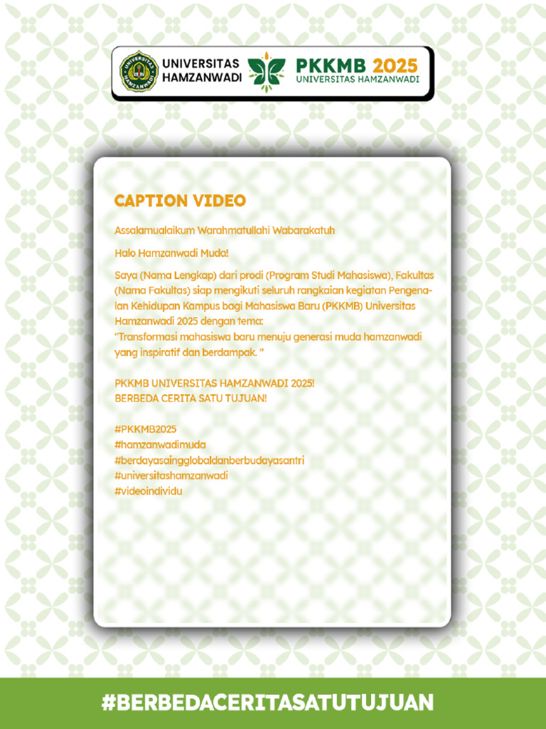 Caption Penugasan PKKMB 2025 | PDF