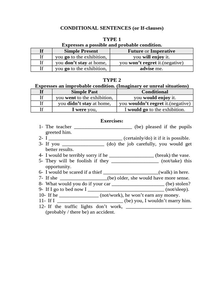 Understanding Conditional Sentences | PDF