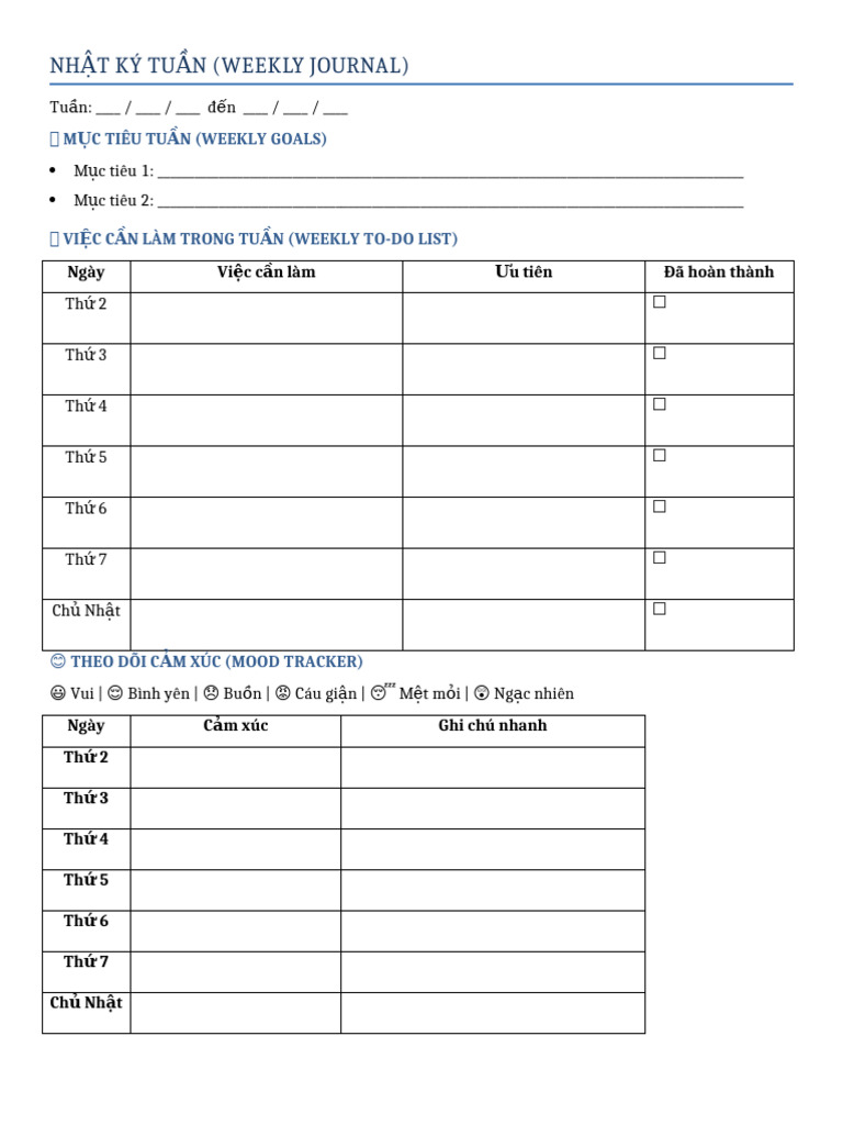 In Weekly Template | PDF