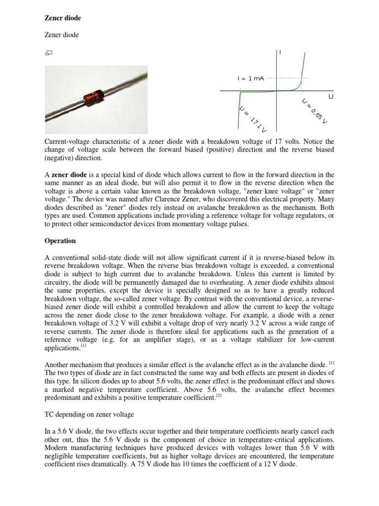 Zener Diode | PDF | Diode | P–N Junction