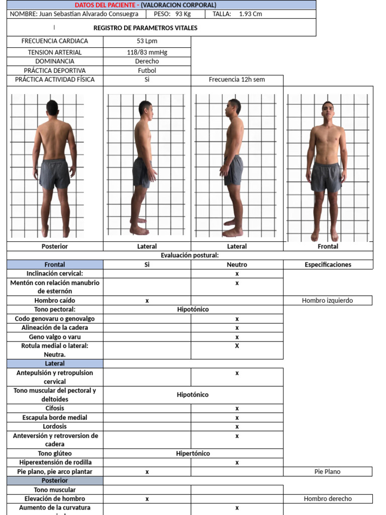 Valoracion Corporal | PDF | Hombro | Extremidades (anatomía)