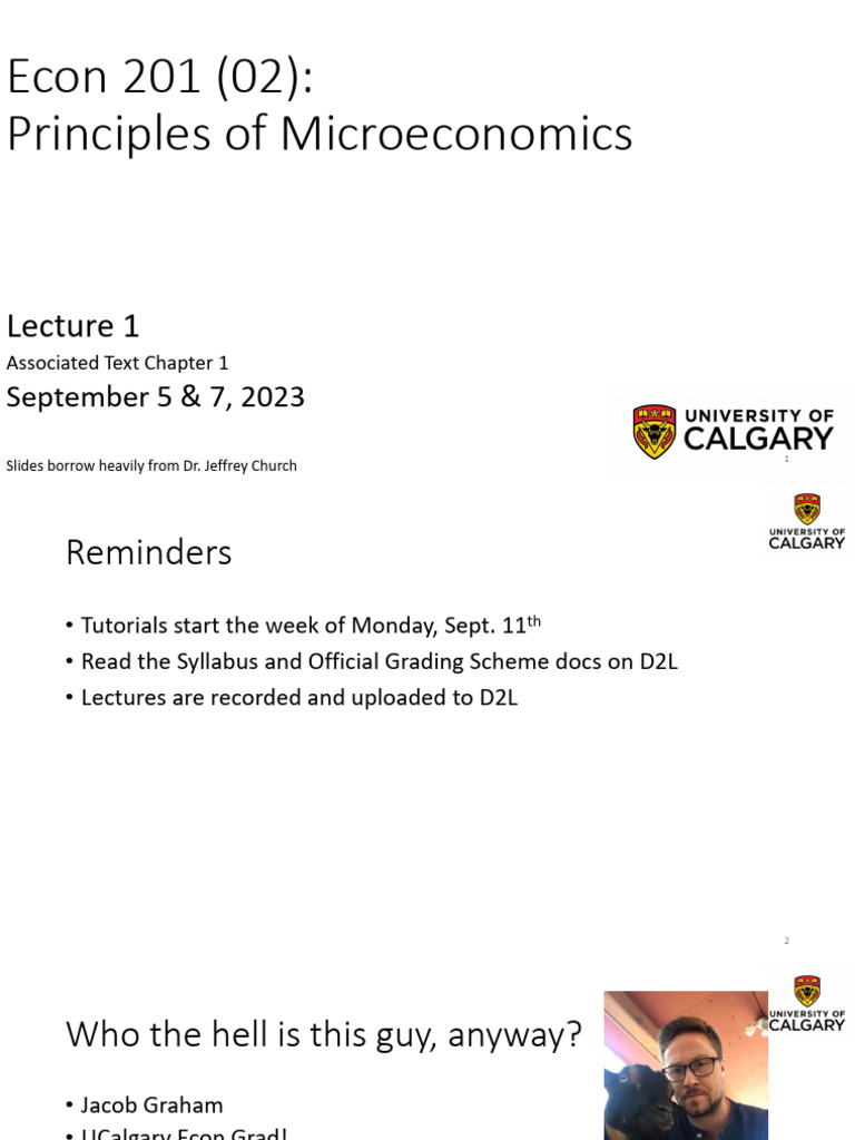 Econ 201 Lecture 1 | PDF | Market (Economics) | Market Failure