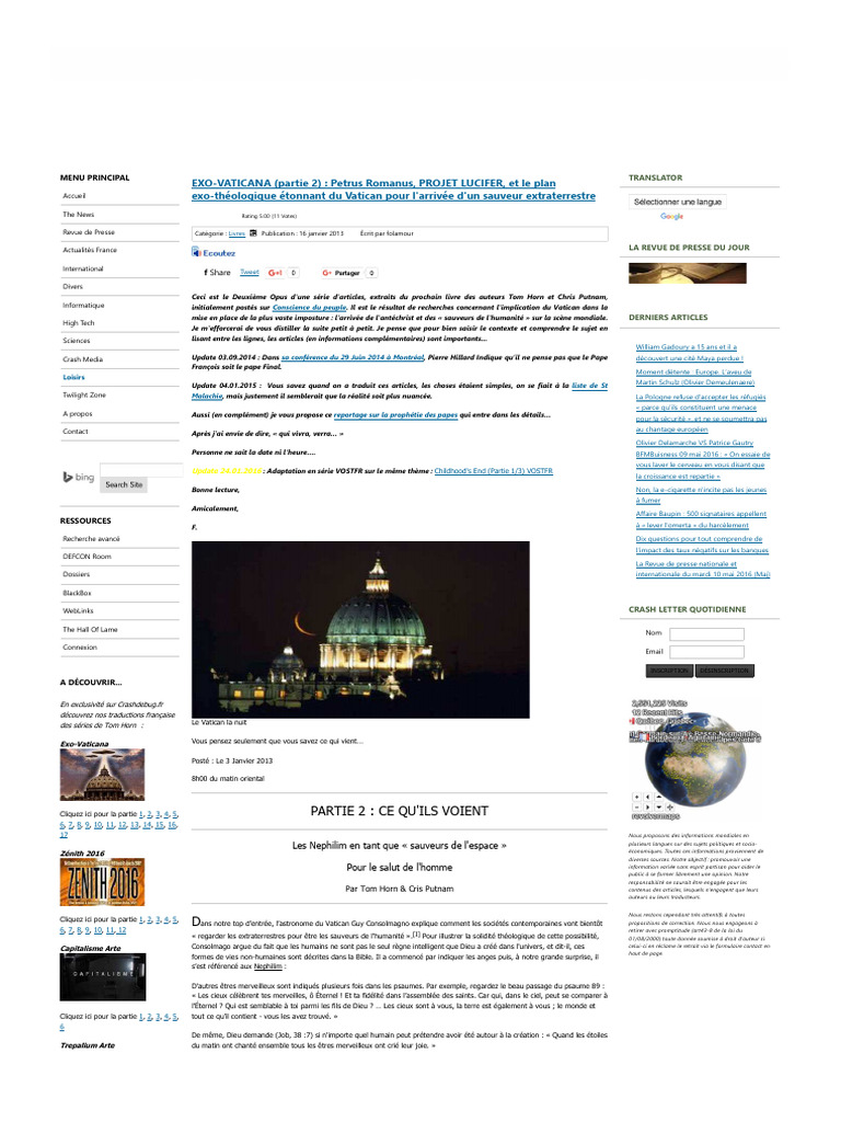 Exo-Vaticana : Projet Lucifer et Nephilim | PDF | Dieu | Planètes
