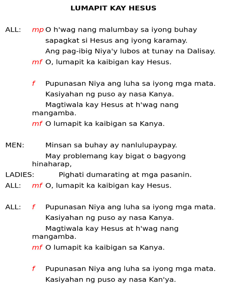 Lumapit Kay Hesus | PDF