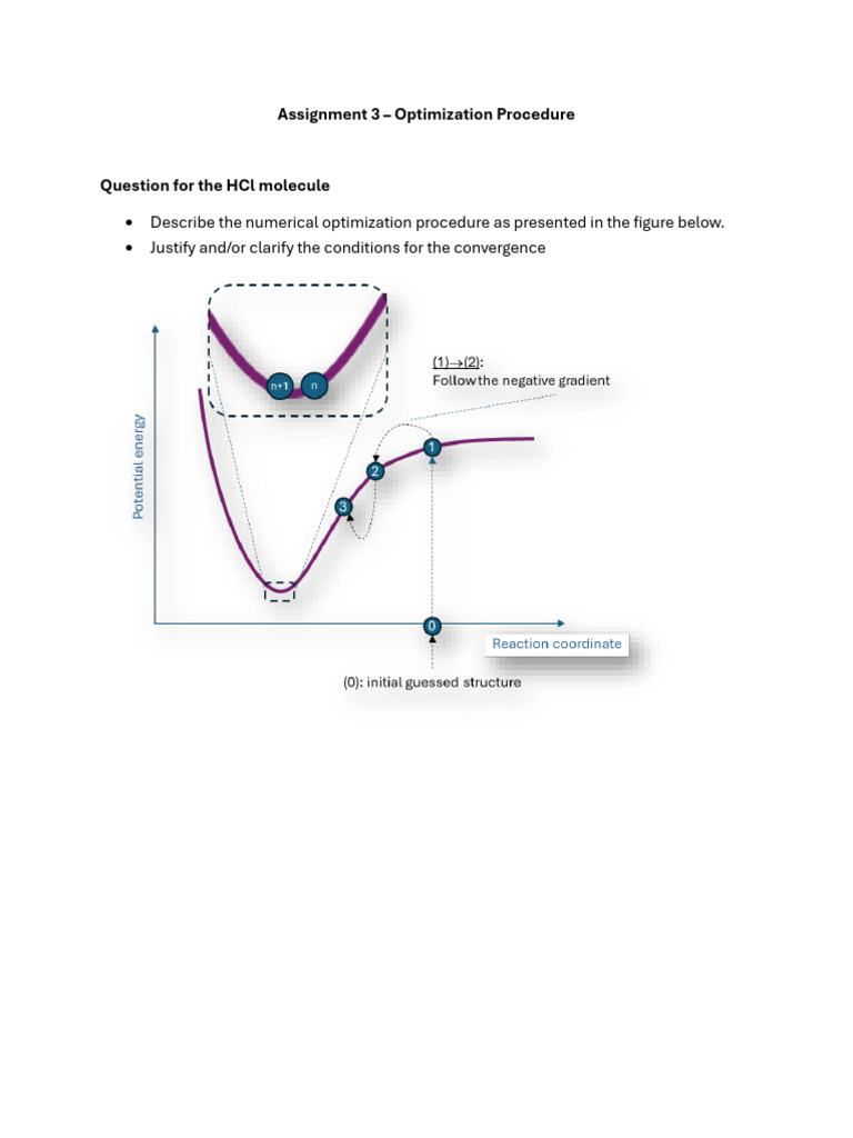 (CompChem) Assignment 3 - Optimization Procedure | PDF