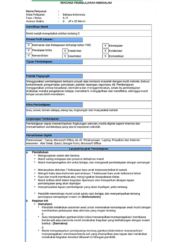 Contoh RPM SD | PDF