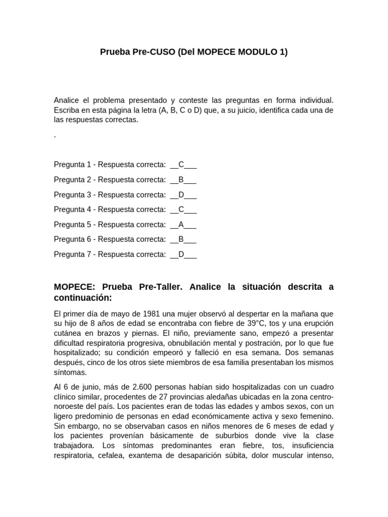 Prueba Pre | PDF | Enfermedades y trastornos | Enfermedades y ...