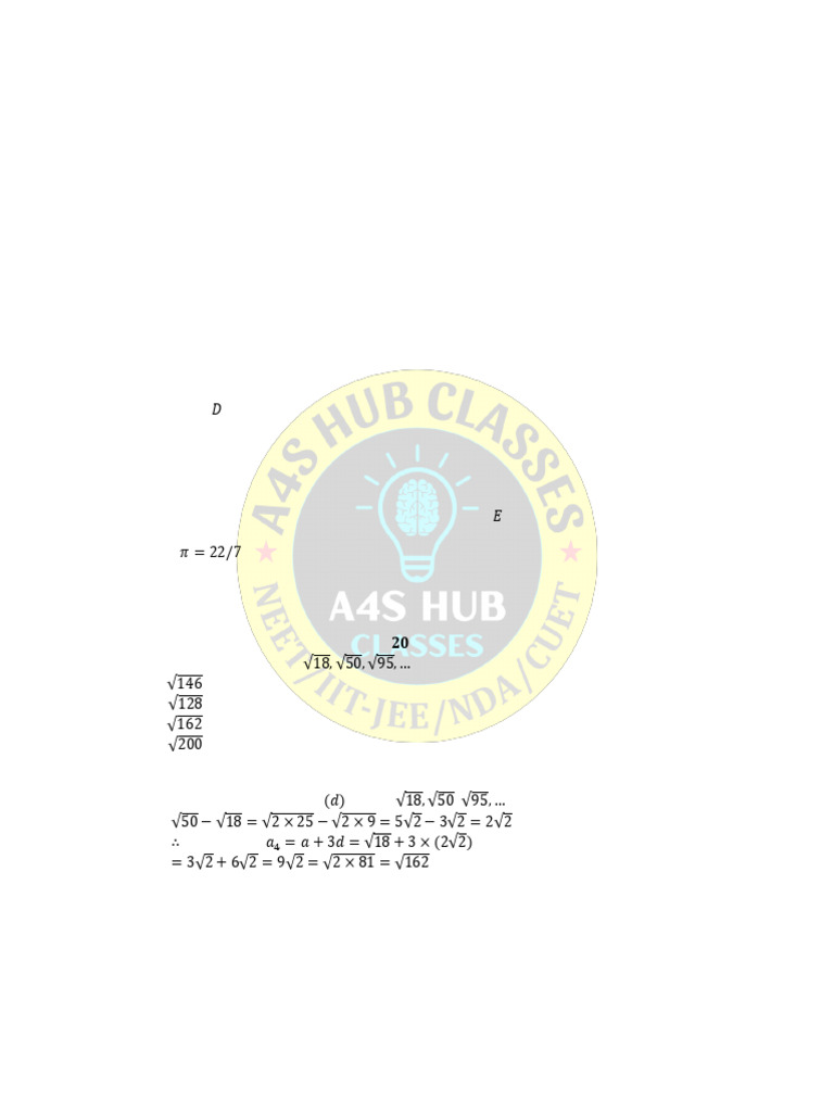 10th Math SQP-10 With Solution | PDF | Circle | Sphere