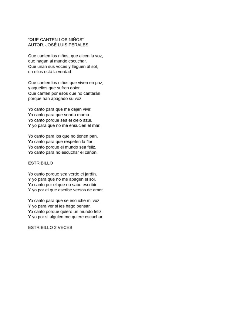 Que Canten Los Niños | PDF