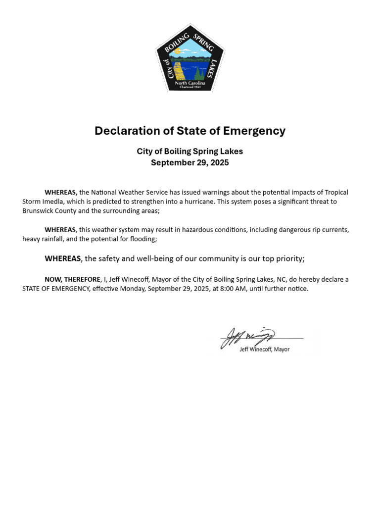 Declaration of State of Emergency Imelda | PDF