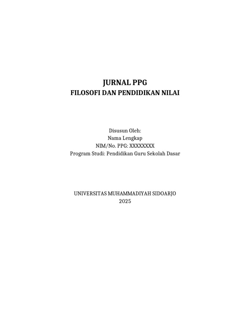 Jurnal PPG Dengan Cover | PDF