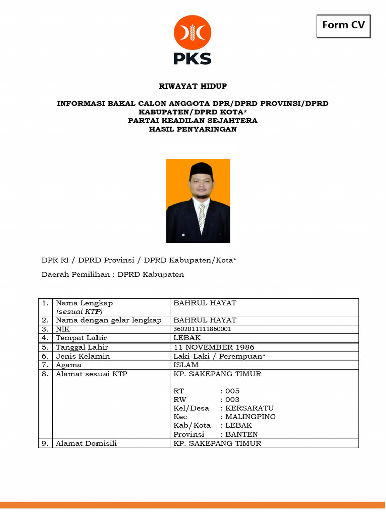 Riwayat Hidup Bcad...... | PDF