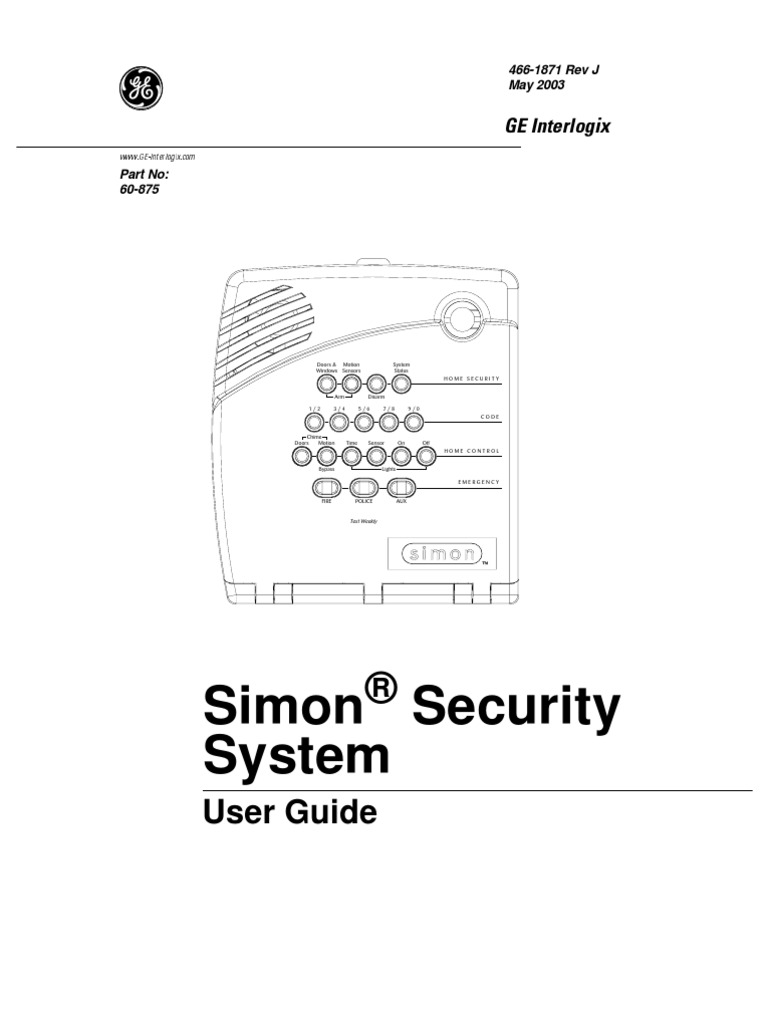 Ge Simon 3 Manual | PDF | Security Alarm | Information And ...