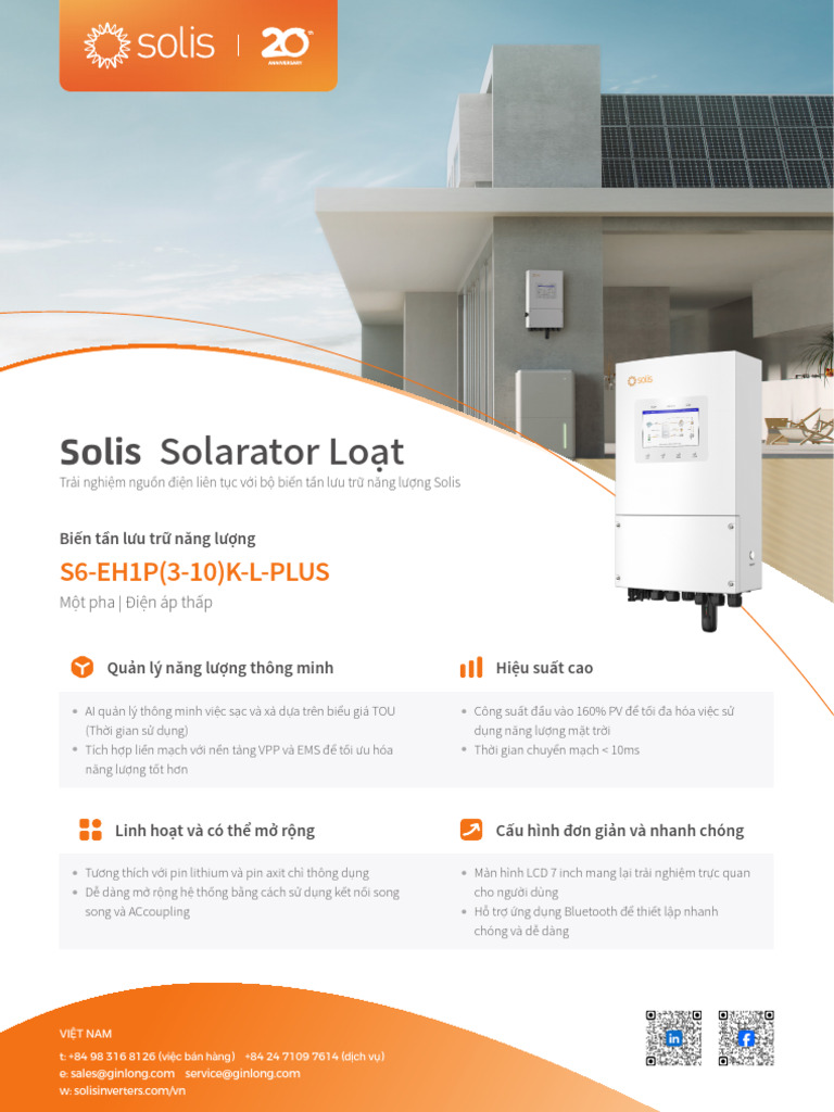 Solis Datasheet S6-Eh1p (3-10) K-L-Plus VNM v1,3 202506 | PDF