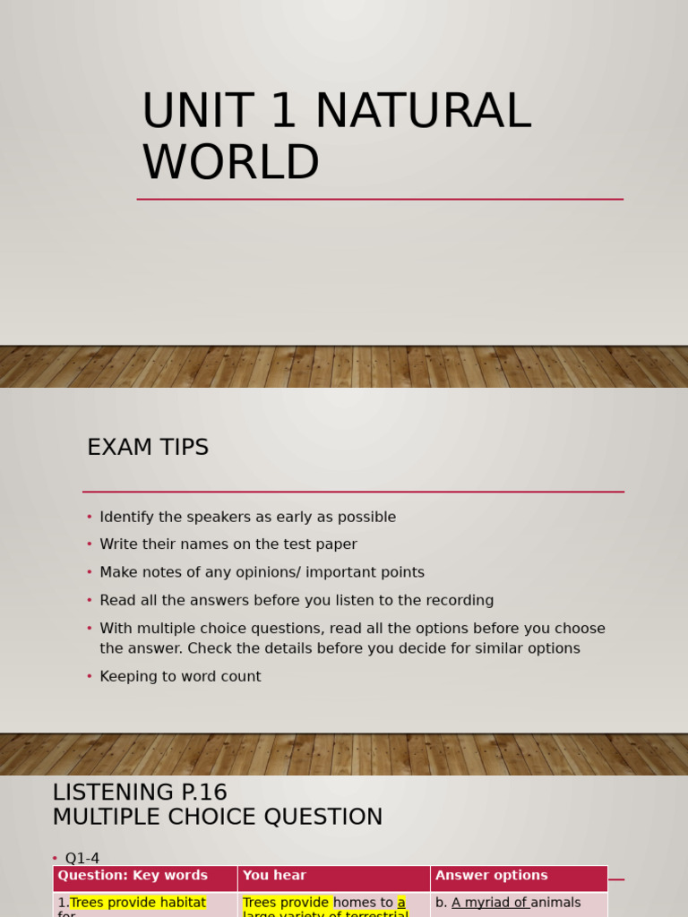 Exam Tips for Natural World Unit | PDF | Desert | Rain