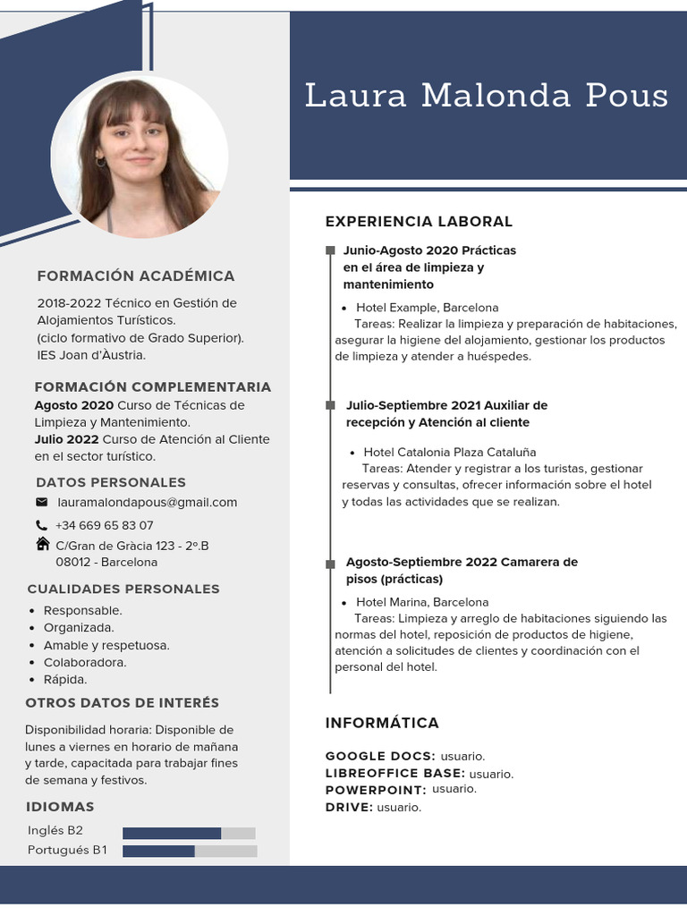 Currículum Vitae Laura Malonda Pous | PDF | Hotel