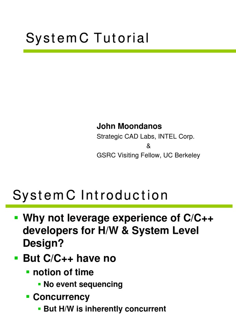 SystemC Tutorial | PDF