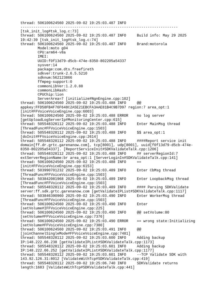 FFRTC Log | PDF | Communications Protocols | Computing