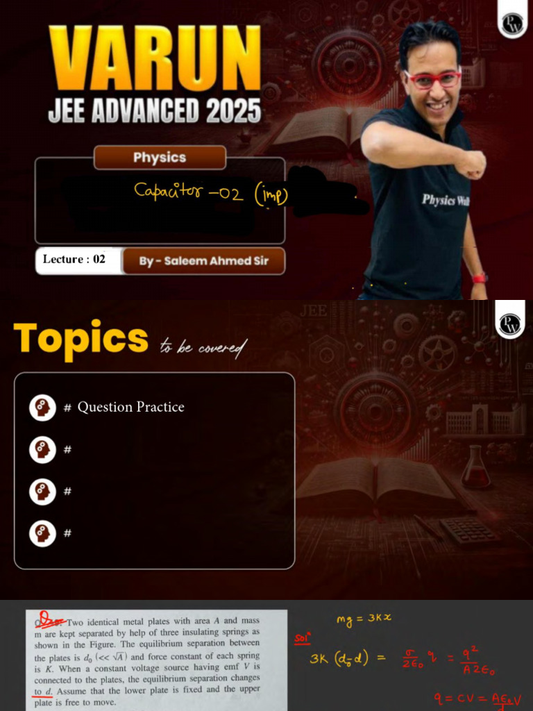 Capacitor 02 - Class Notes - Varun JEE Advanced 2025 | PDF