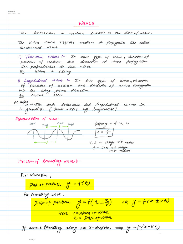 Waves 1: V Lambda / Time Period | PDF