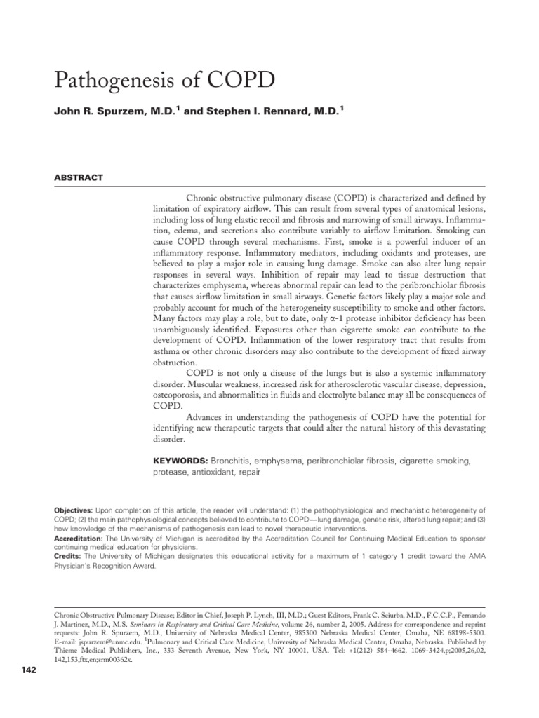 Understanding COPD Pathogenesis | PDF | Chronic Obstructive Pulmonary ...