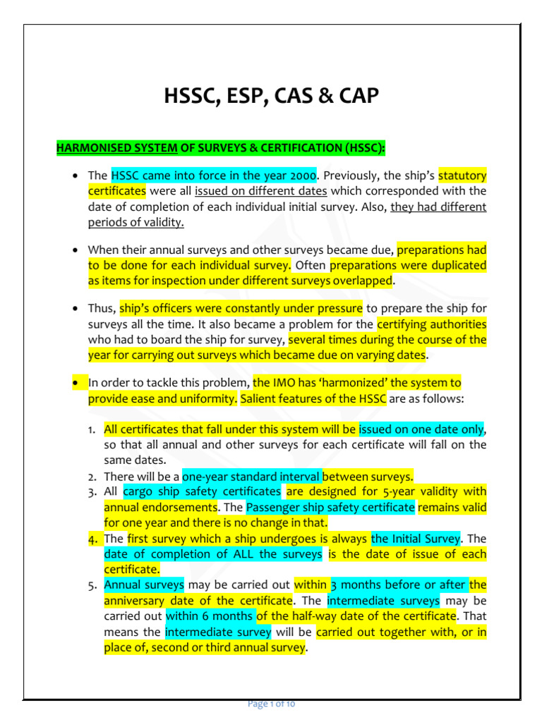 Overview of HSSC, ESP, and CAS Surveys | PDF | Ships | Oil Tanker