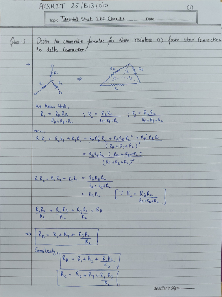 Electrical Assignment 1 | PDF