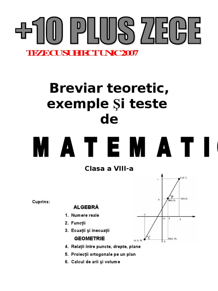 Breviar Teoretic Testare Nationala Cls 8 Geometrie | PDF