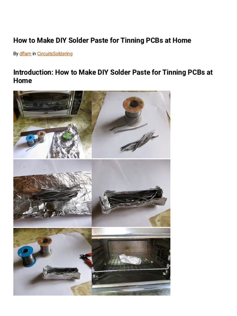 DIY Solder Paste for PCB Tinning | PDF | Solder | Soldering