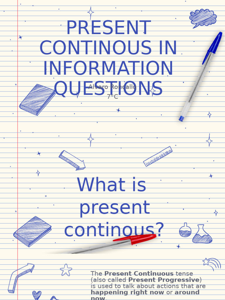 Present Continous in Information Questions | PDF