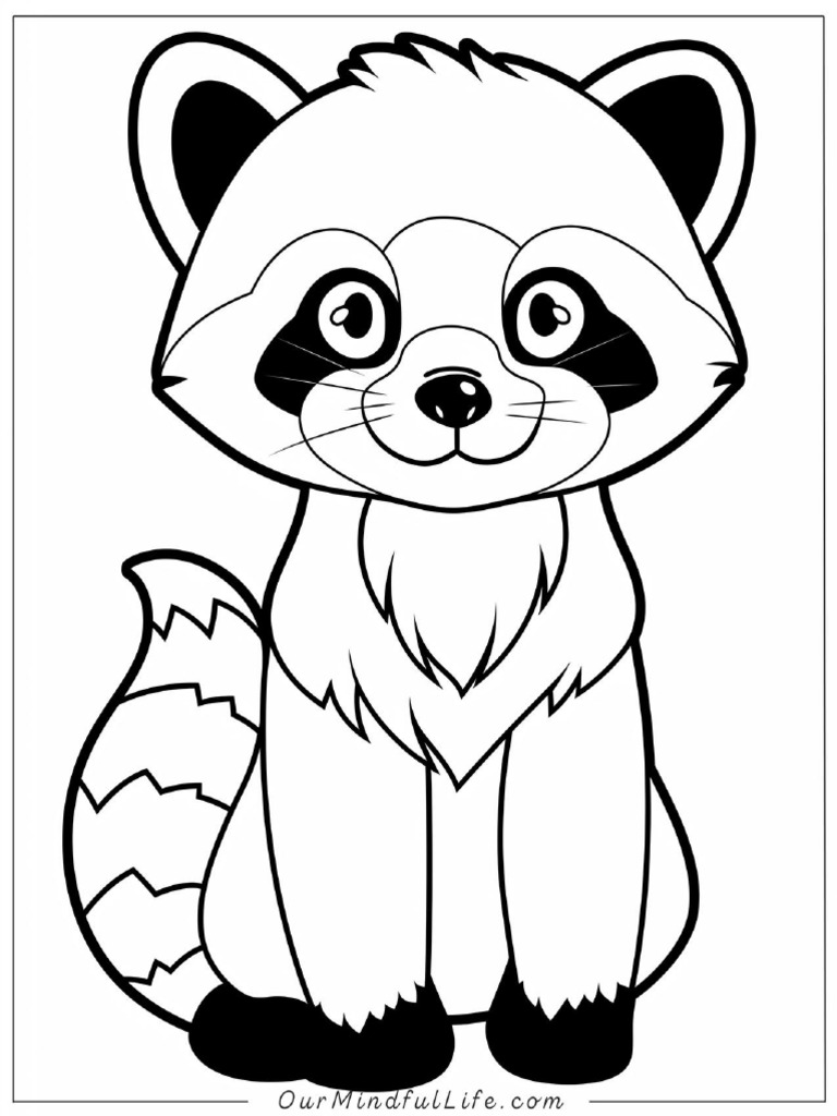 Simple Red Panda Coloring Page | PDF