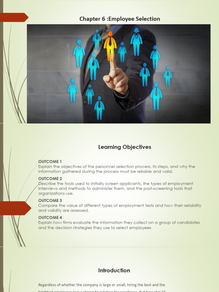 Chapter 6 Employee Selection-2 | PDF | Validity (Statistics) | Résumé
